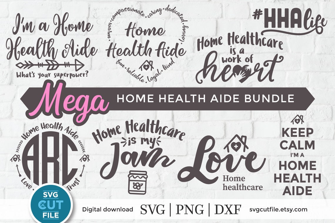 Home Health Aide Svg Bundle Home Health Aide Svg HHA | Etsy