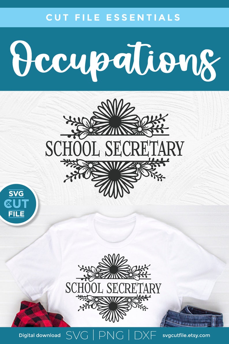 School Secretary Svg Secretary Svg Floral Frame Flowers - Etsy
