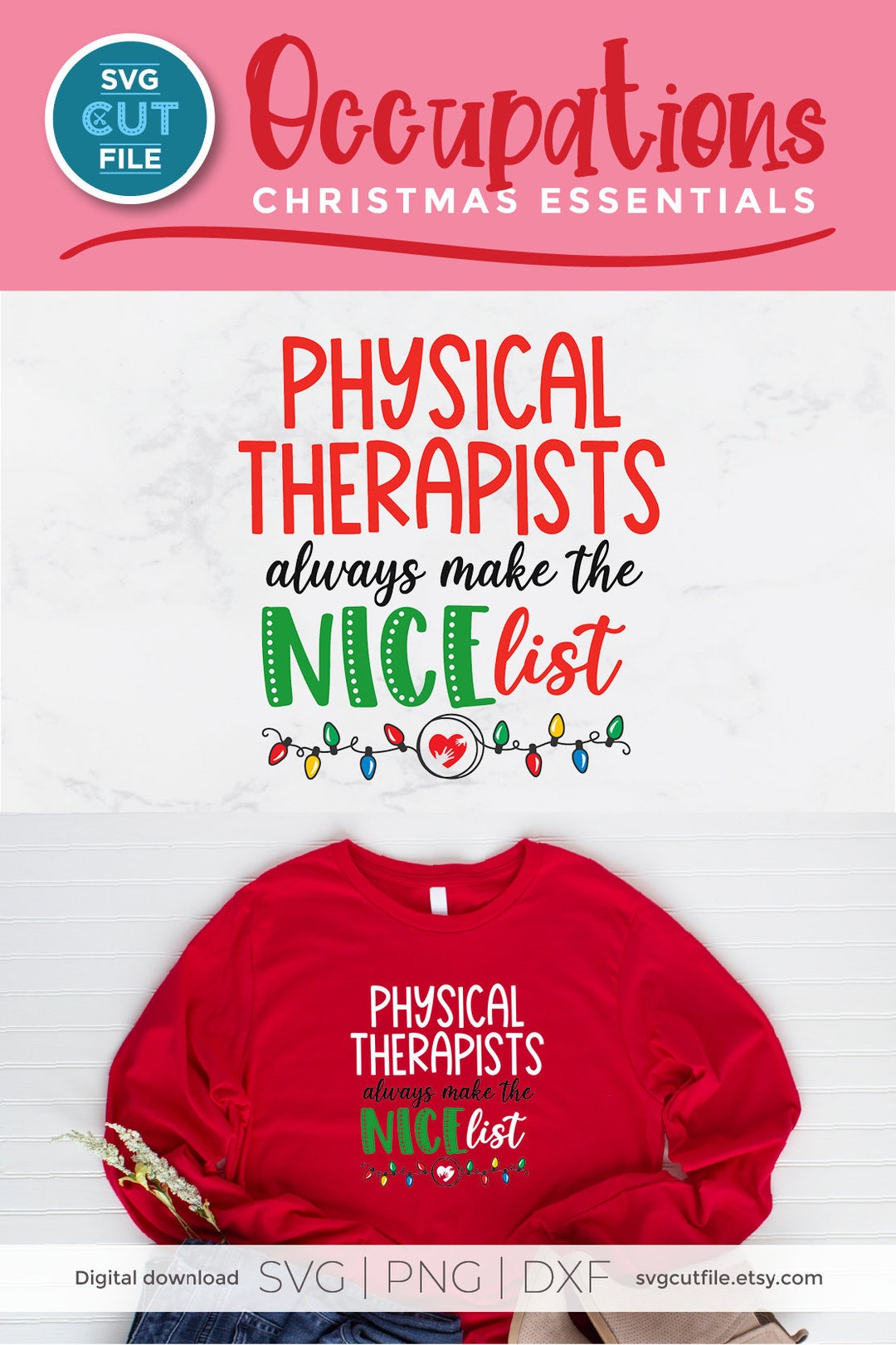 Christmas Physical Therapist Svg, Physical Therapist Svg, Holiday ...