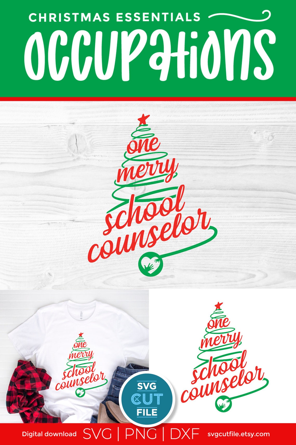 Christmas School Counselor Svg, One Merry Counselor, Holiday School ...