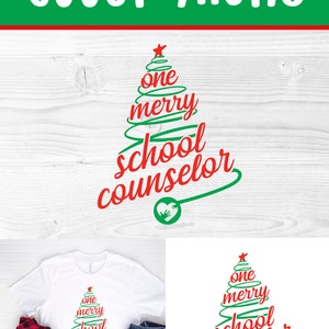 Christmas School Counselor Svg, One Merry Counselor, Holiday School ...