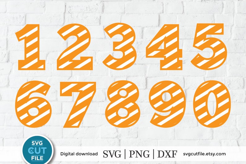Striped Number Svg 5th Cane Party First Second Third - Etsy