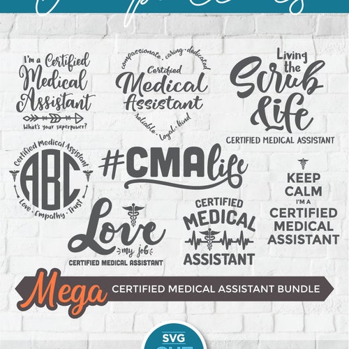 Certified Medical Assistant Svg Bundle CMA Svg Heart Svg - Etsy