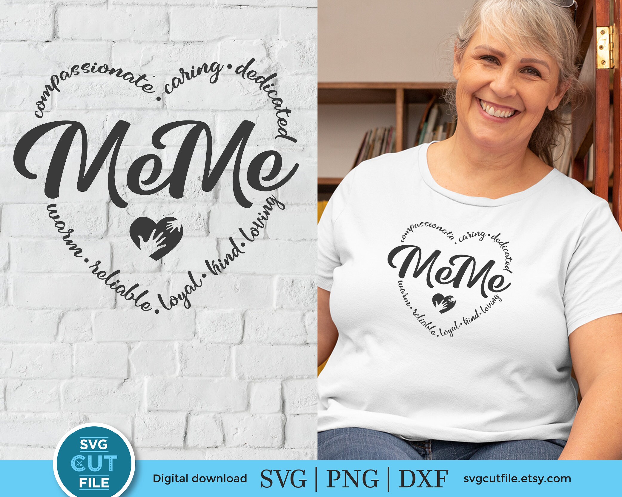 MeMe svg Grandma MeMe svg Me Me heart svg cute gift | Etsy