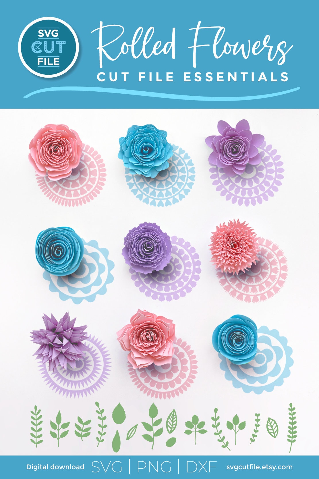 Rolled Flower Svg Rolled Paper Flowers Svg Rolled Rose Svg | Etsy UK