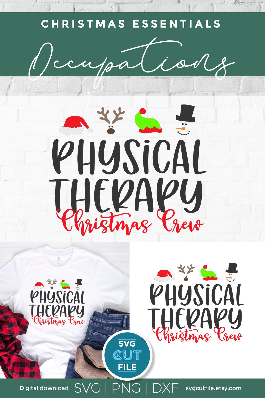 Christmas Physical Therapy Svg, Physical Therapy Christmas Crew Svg ...