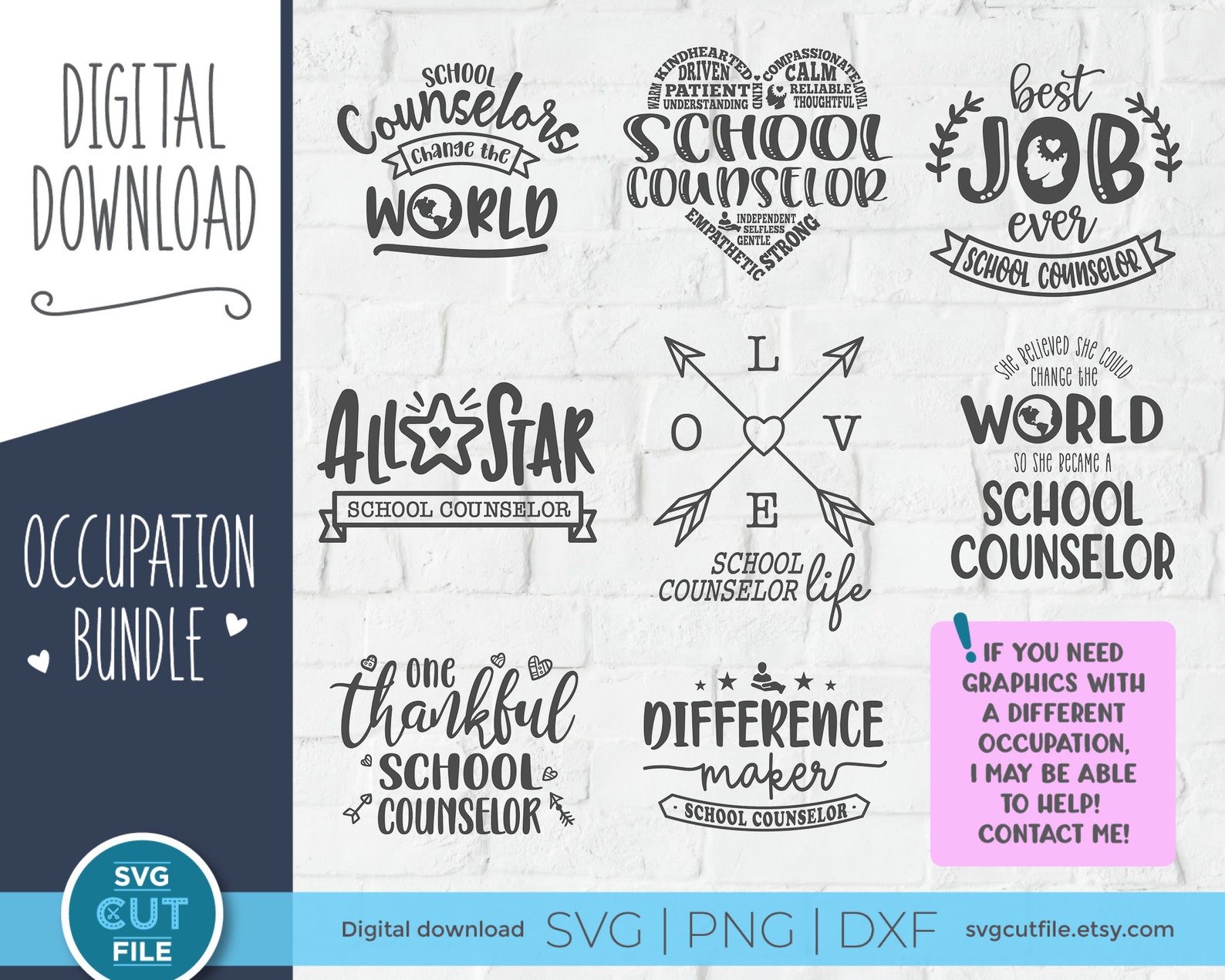 School Counselor Svg, Counselor Svg, School Guidance Bundle Svg ...