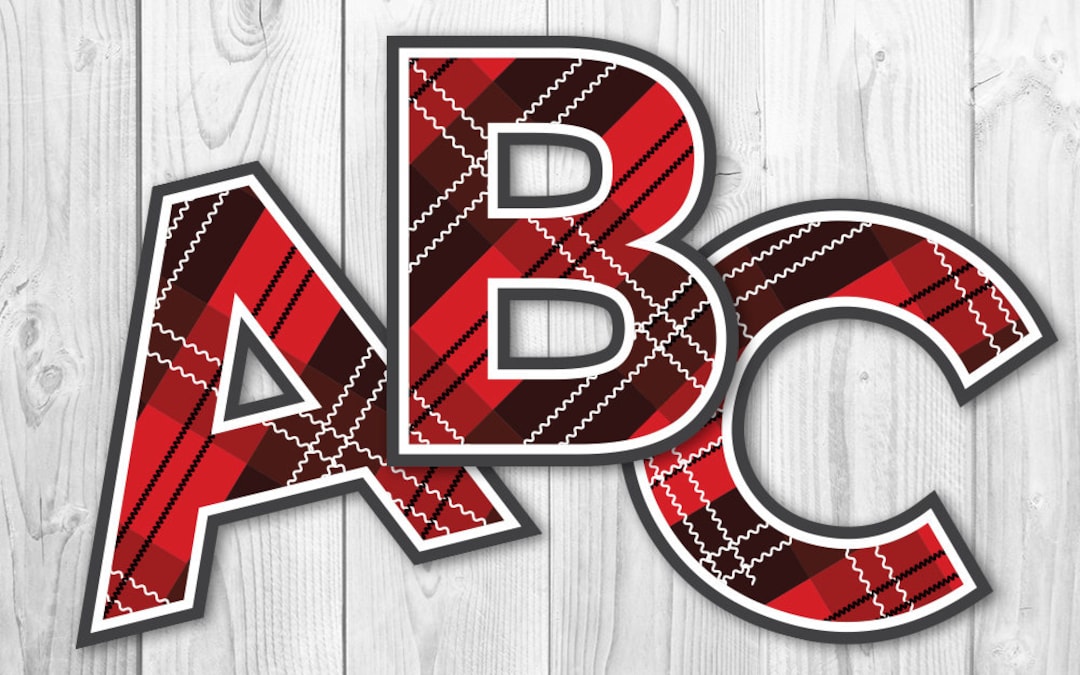 Plaid SVG Alphabet Font, Letter Buffalo, 1st 2nd 3rd 4th 5th, Hunter ...