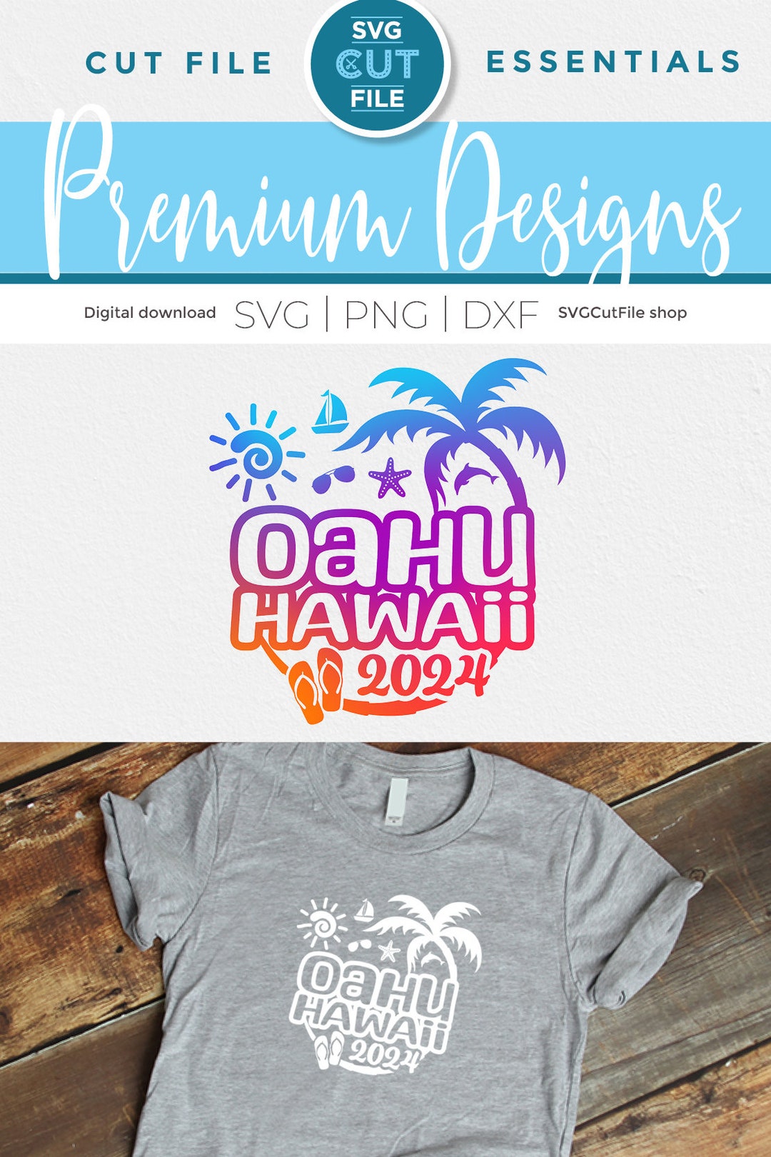 Oahu Hawaii SVG Vacation 2024 Svg Hawaii PNG Png for - Etsy