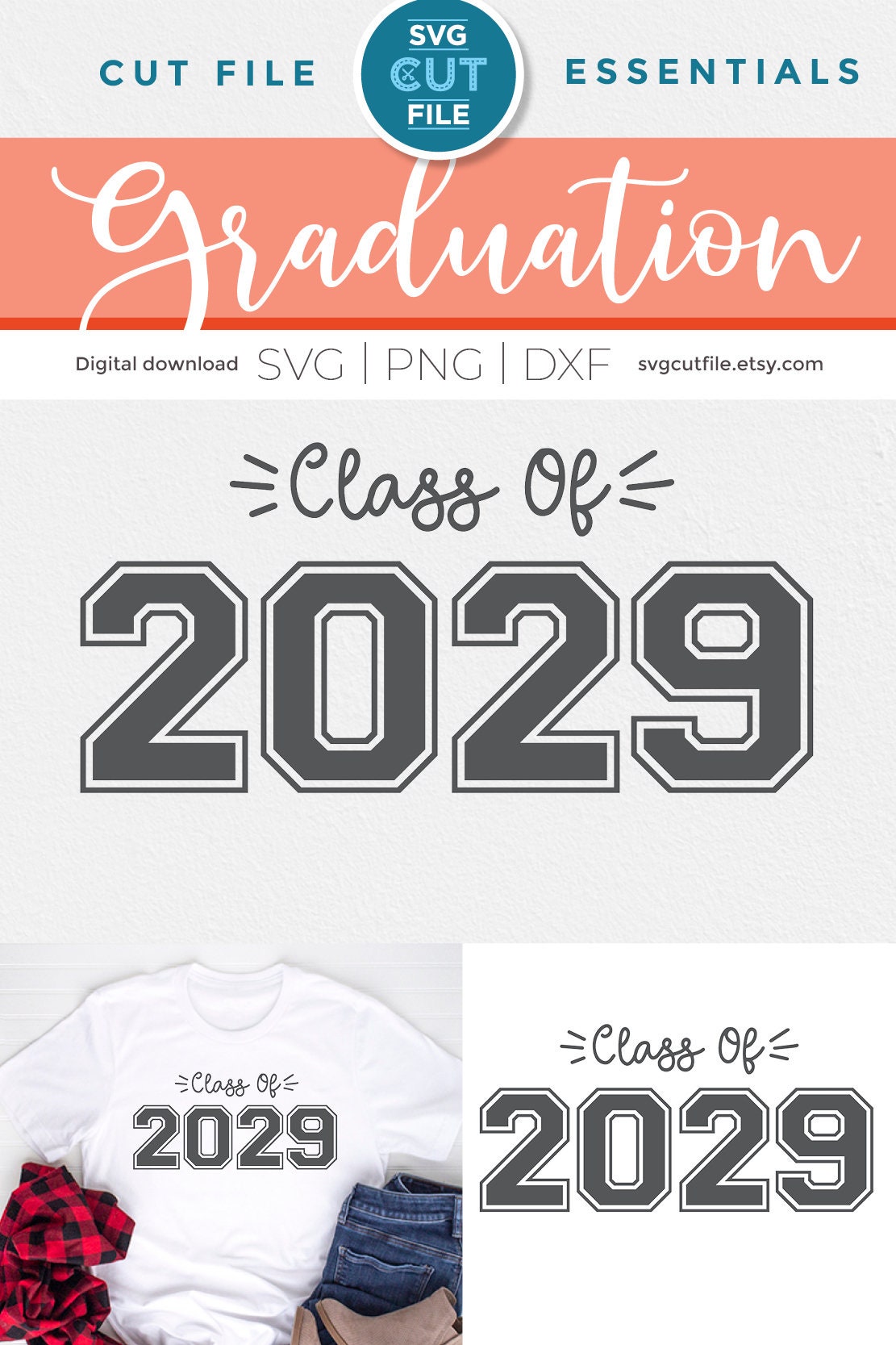 Class of 2029 Svg Cute 2029 Grad Svg 2029 Graduation Svg - Etsy