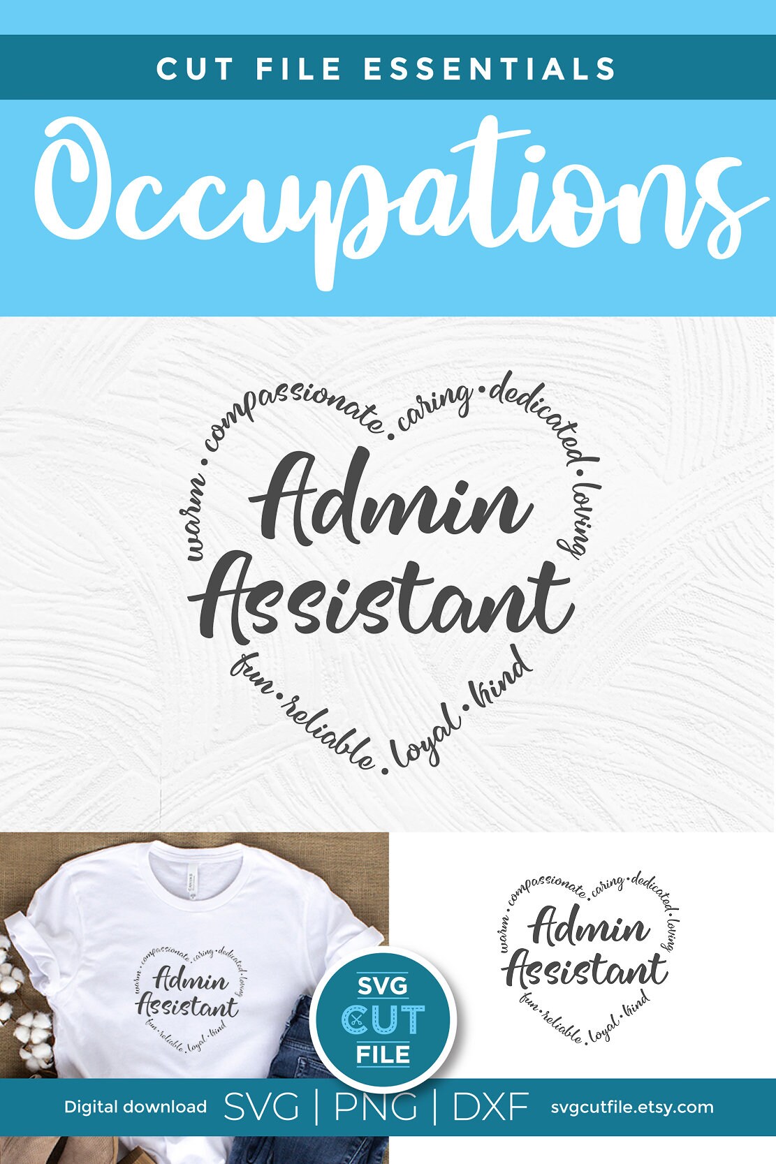 Admin svg Admin Assistant svg Receptionist svg Secretary | Etsy