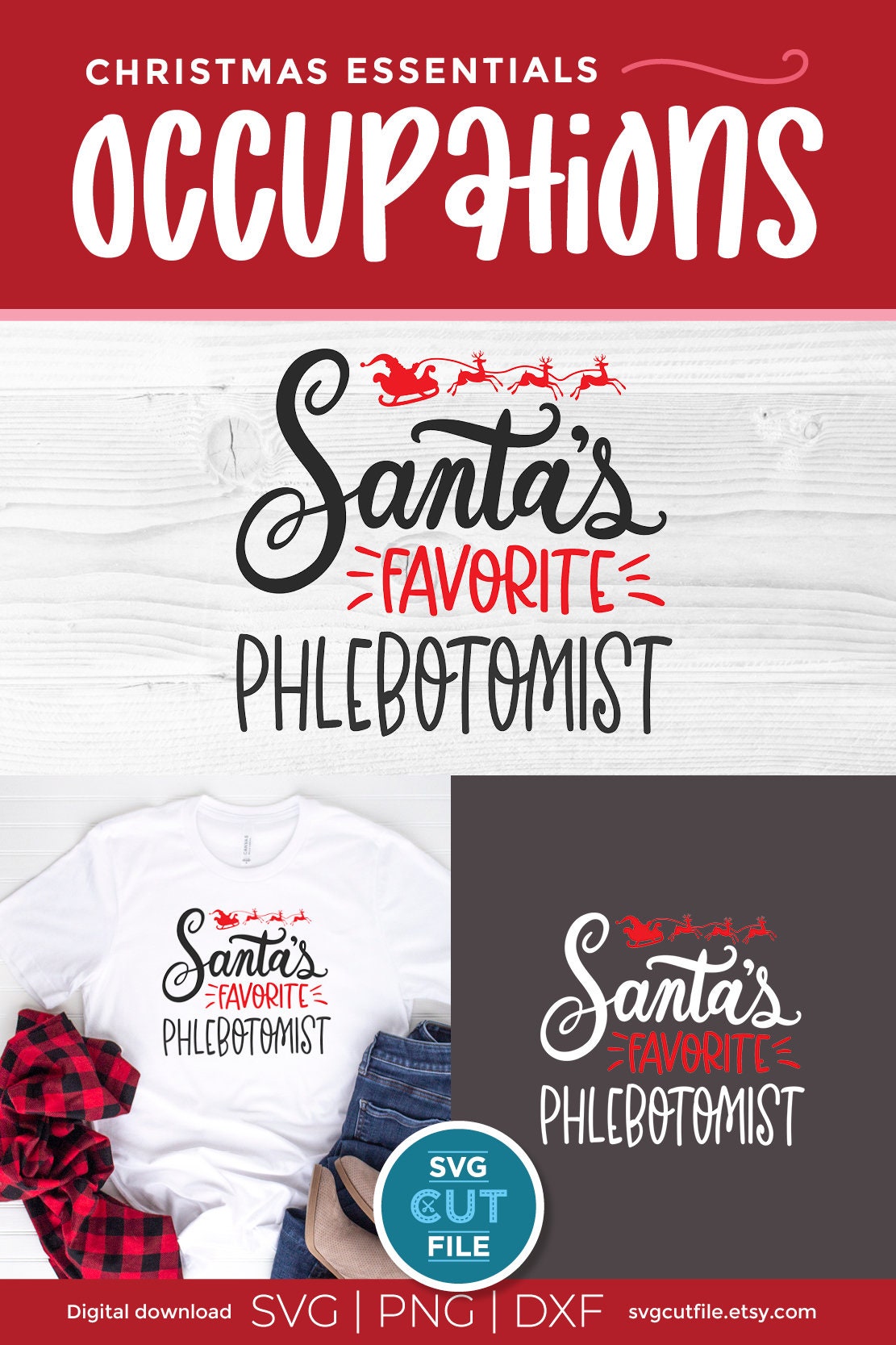Christmas Phlebotomist Svg, Phlebotomist Christmas Svg, Santas Favorite ...