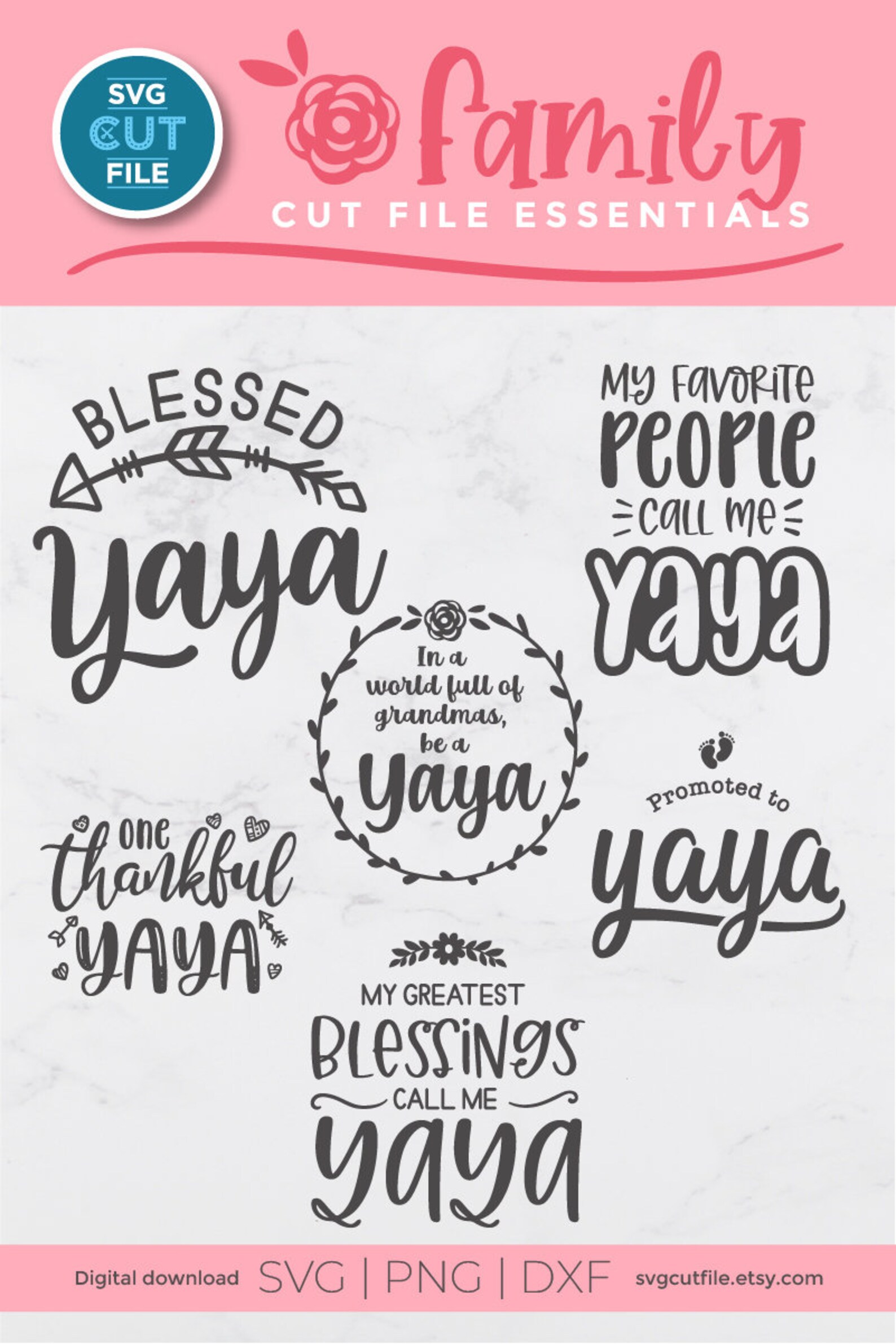 Yaya Svg Blessed Yaya Svg Cute Yaya Gift Mother's Day - Etsy