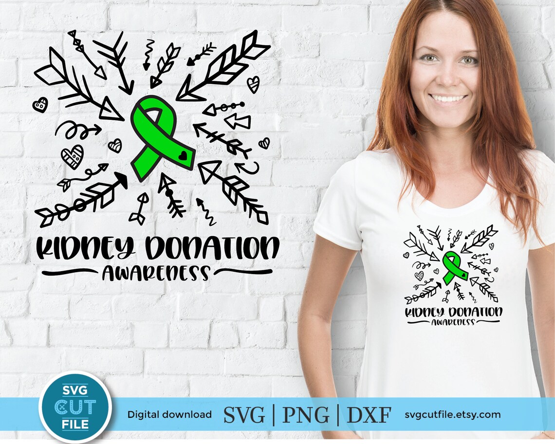 Kidney Donor Svg Kidney Donation Svg Kidney Disease Green | Etsy