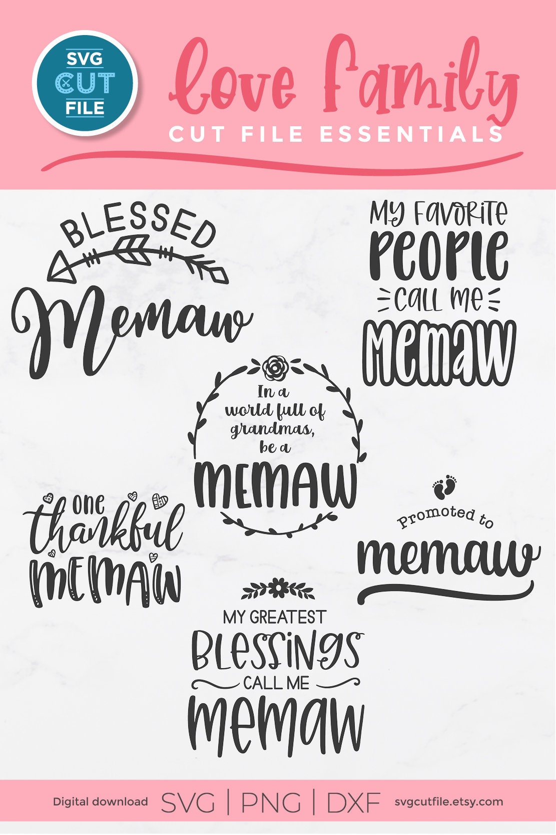 Memaw Svg Memaw Bundle Svg Best Memaw Ever Svg Dxf Png - Etsy