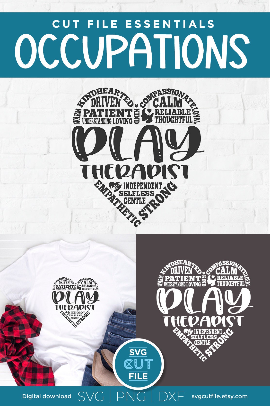 Play therapist svg play therapy svg heart shape behavioral | Etsy
