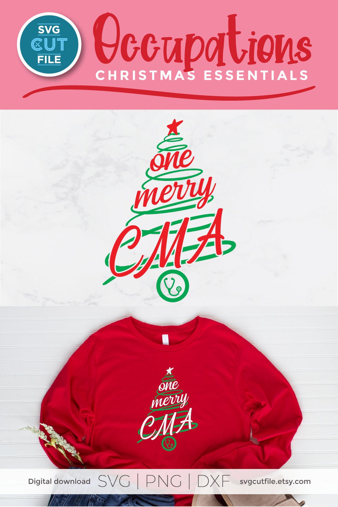 Christmas CMA Svg, One Merry Certified Medical Assistant Svg ...