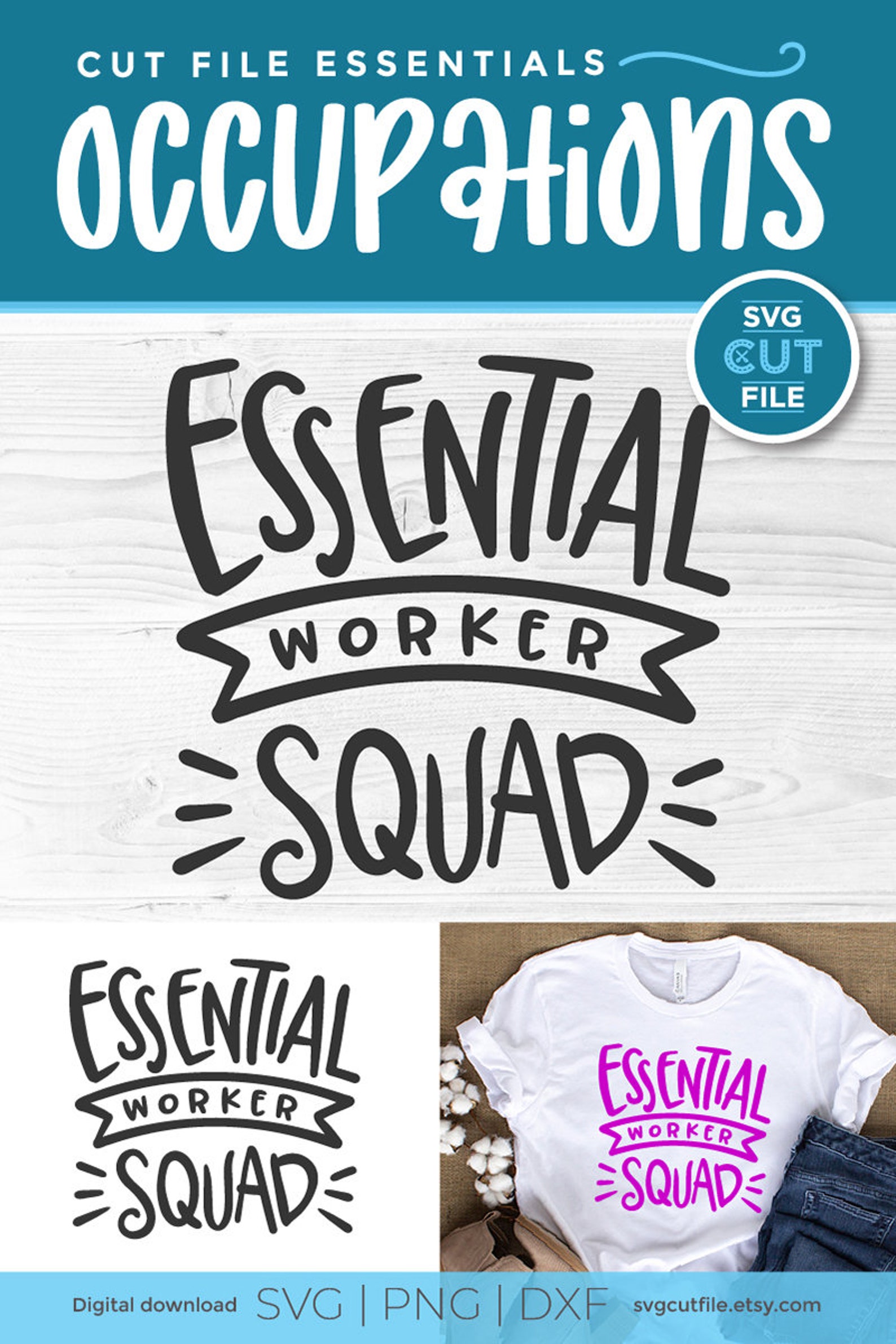 Essential Worker Svg, Essential Worker Squad Svg, Frontline Worker Svg ...