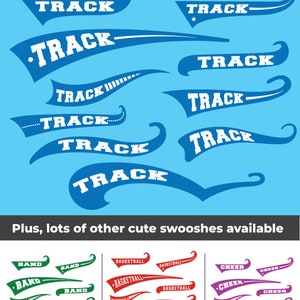 Track Svg, Track and Field Swoosh Svg, Text Tail Svg, Eps, Dxf, Curved ...