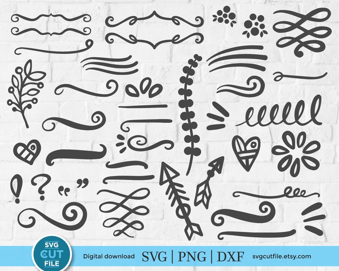 Flourish Svg Swirl Svg Doodle Svg Scroll Svg Swoosh Svg - Etsy