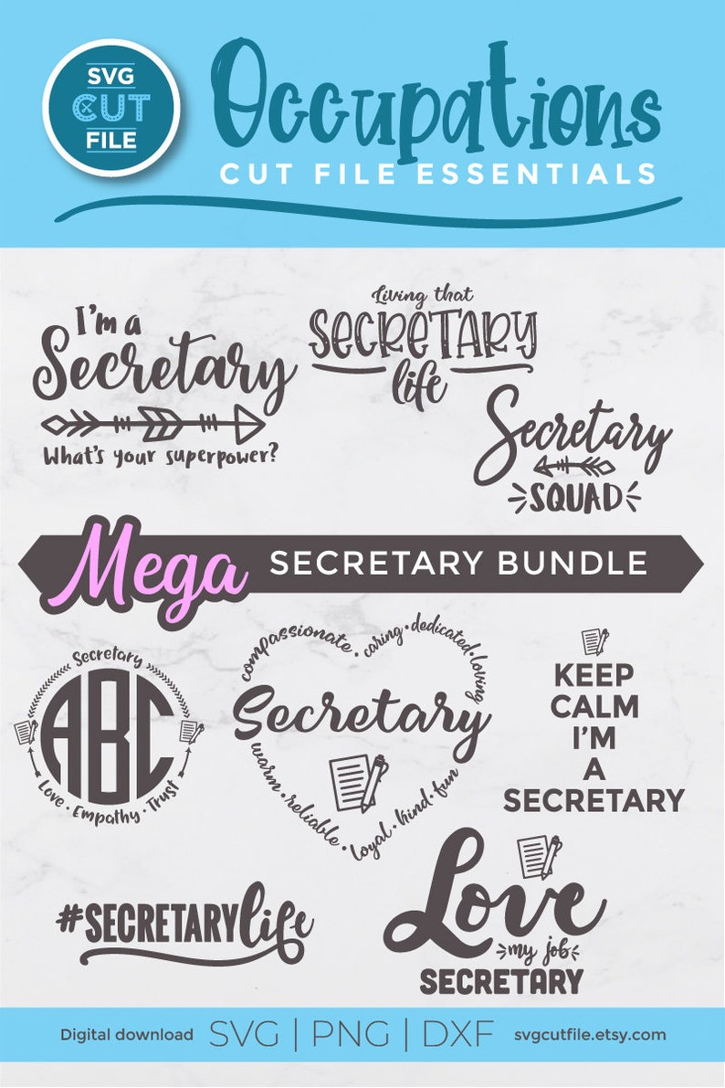 Secretary Svg, School Secretary Bundle Svg, Secretary Collection Pack ...