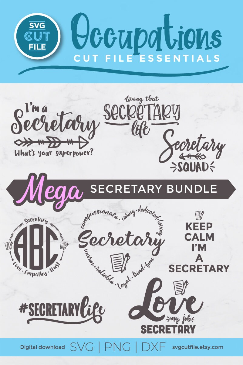 Secretary Svg, School Secretary Bundle Svg, Secretary Collection Pack ...