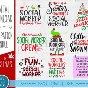 Christmas Social Worker Svg Bundle, Chillin Snowmies Svg, Dxf Svg, Xmas ...