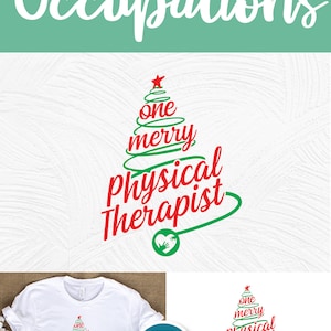 Christmas Physical Therapist Svg, One Merry Svg, Pt Svg, Cricut Cameo ...
