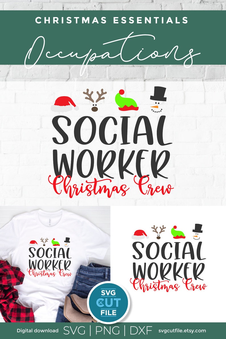 Christmas Social Worker Svg, Social Worker Christmas Crew Svg, Social ...