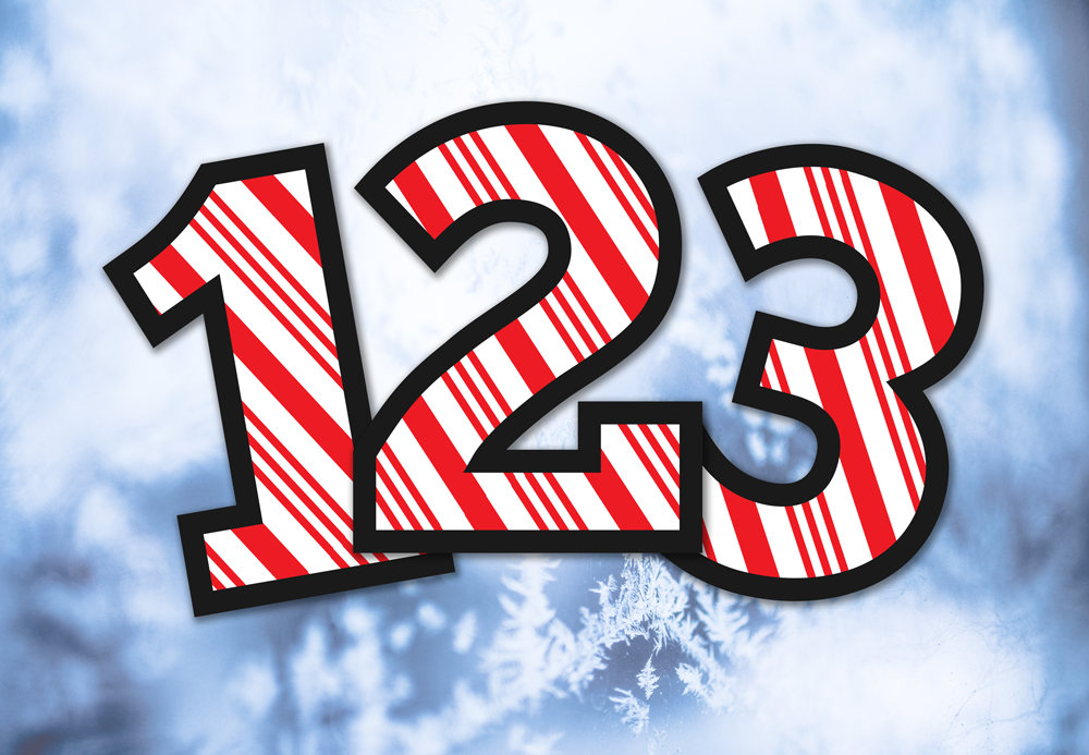 Candy cane number svg peppermint Christmas canes dxf holiday | Etsy