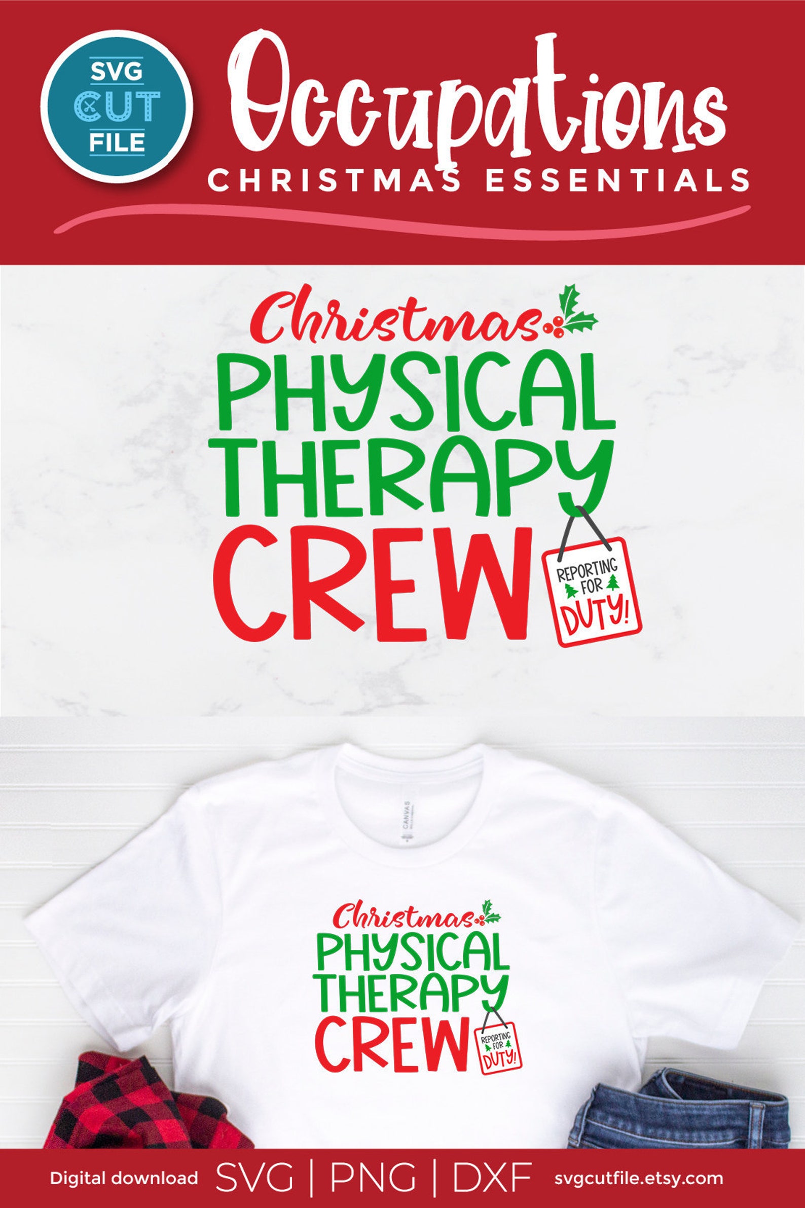 Christmas Physical Therapy Svg, Physical Therapy Christmas Crew Svg ...