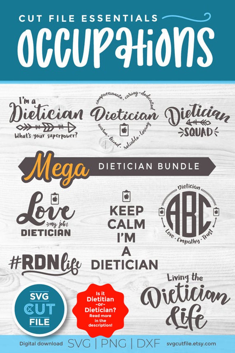 Dietician Svg, Dietician Svg, Bundle, Student Nutritionist, Rd Svg, Rdn ...