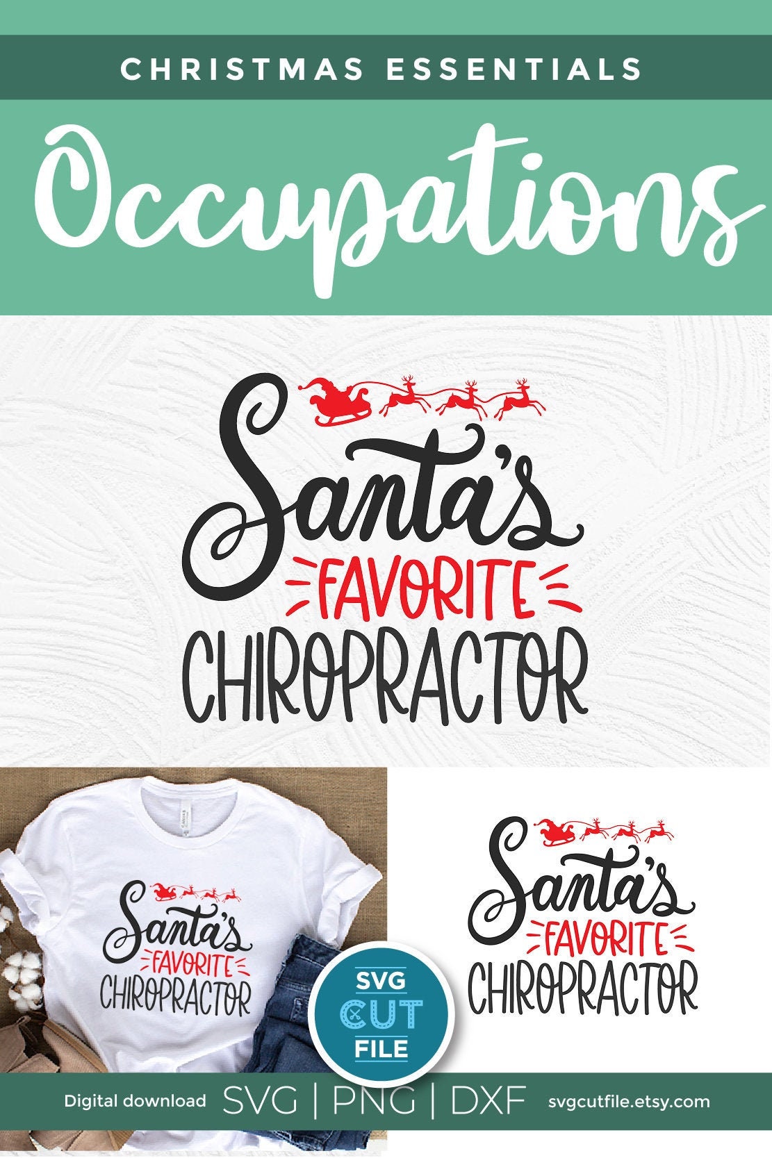 Christmas Chiropractor Svg, Santas Favorite Chiropractor Svg, Holiday ...