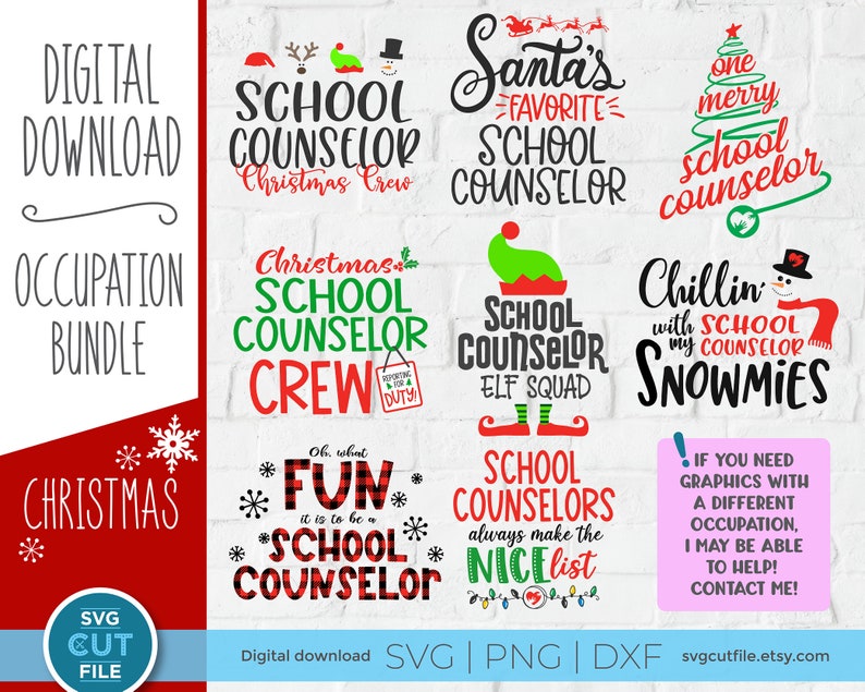 Christmas School Counselor Svg Bundle School Counselor SVG - Etsy