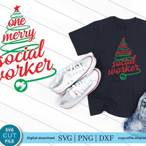 Christmas Social Worker Svg, One Merry Social Worker Svg, Holiday ...
