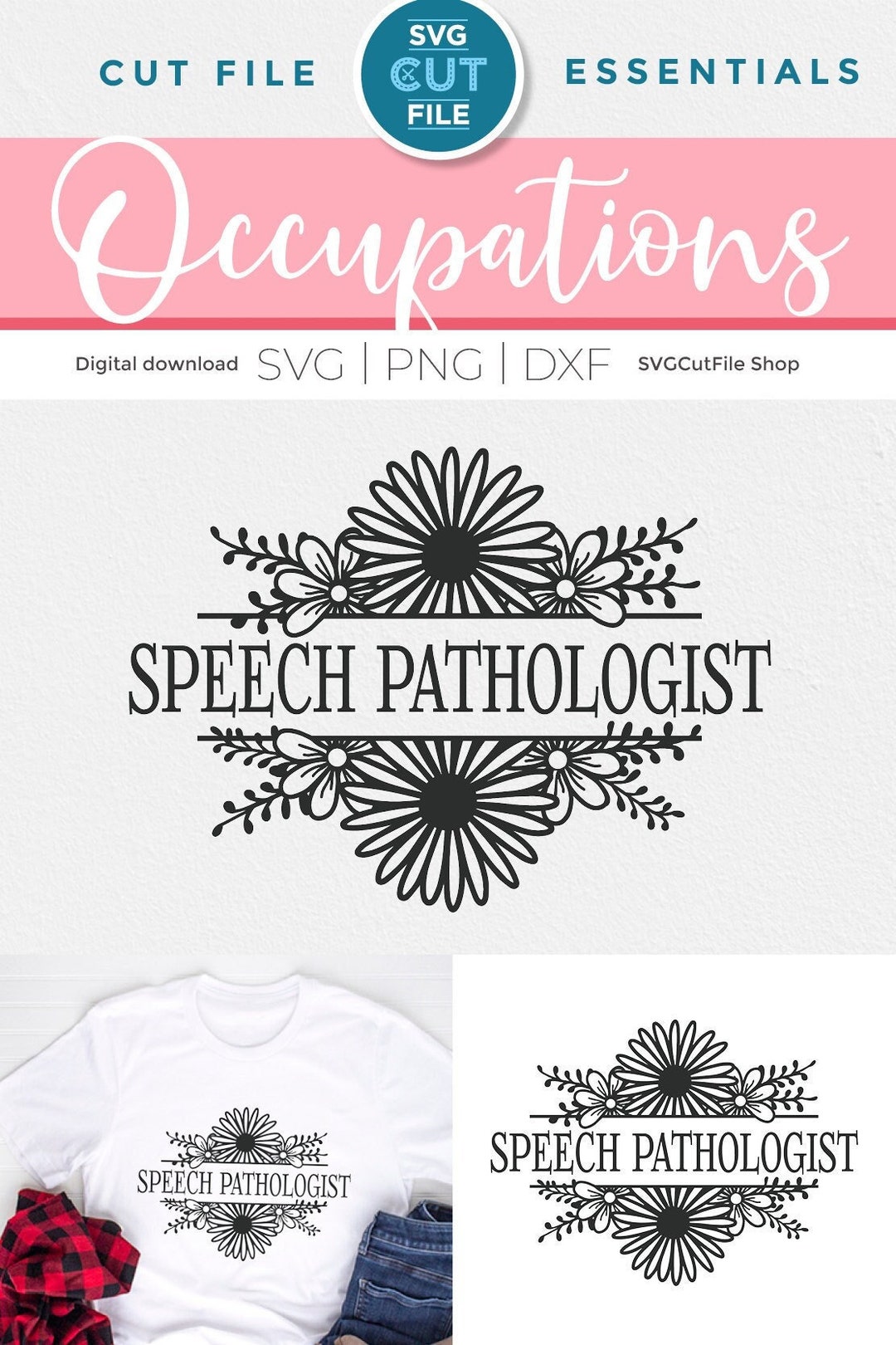 Speech Pathologist Svg, Speech Pathologist Svg, Floral Split Flower ...