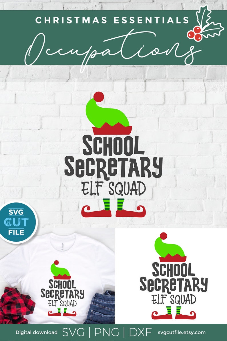 Christmas School Secretary Svg School Secretary Elf Svg | Etsy