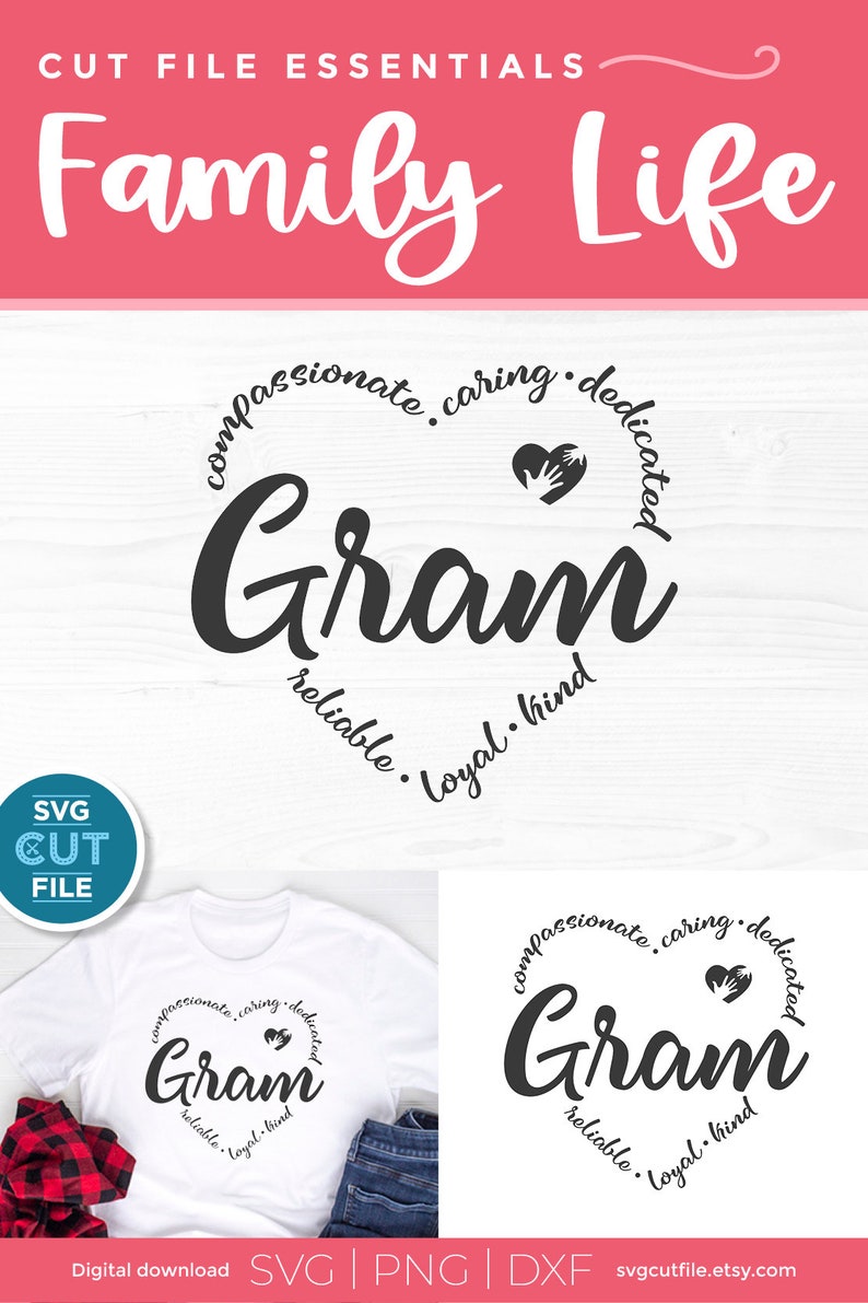 Gram Svg Gram Heart Svg Grandma Gram Svg Cute Gram Gift - Etsy