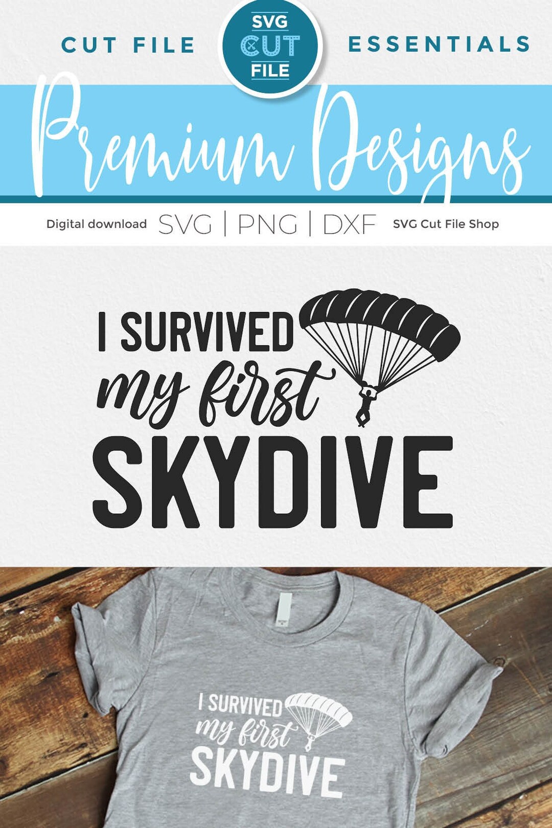 Skydiving Svg, Sky Diving, Sky Dive Svg, I Survived My, First Skydive ...