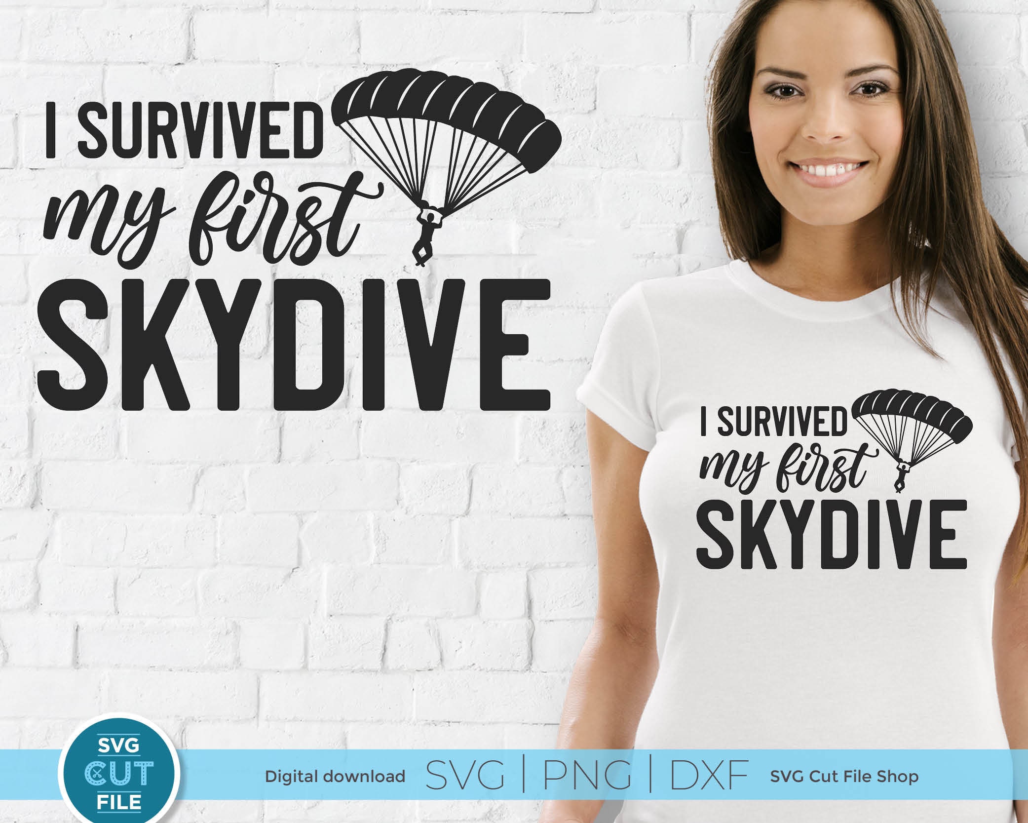 Skydiving Svg, Sky Diving, Sky Dive Svg, I Survived My, First Skydive ...