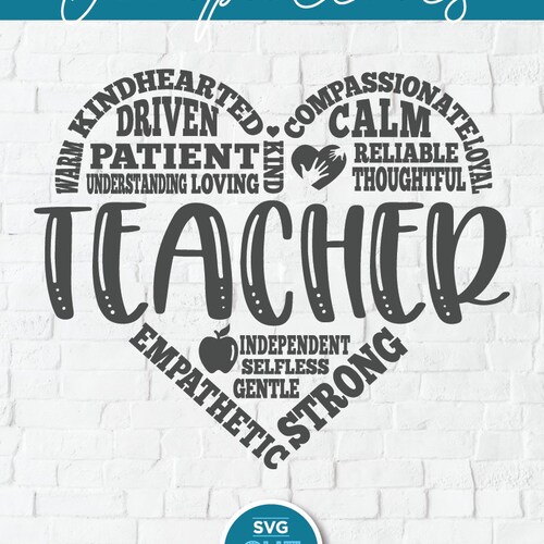 Teacher Appreciation Svg Teacher Word Art School Svg - Etsy