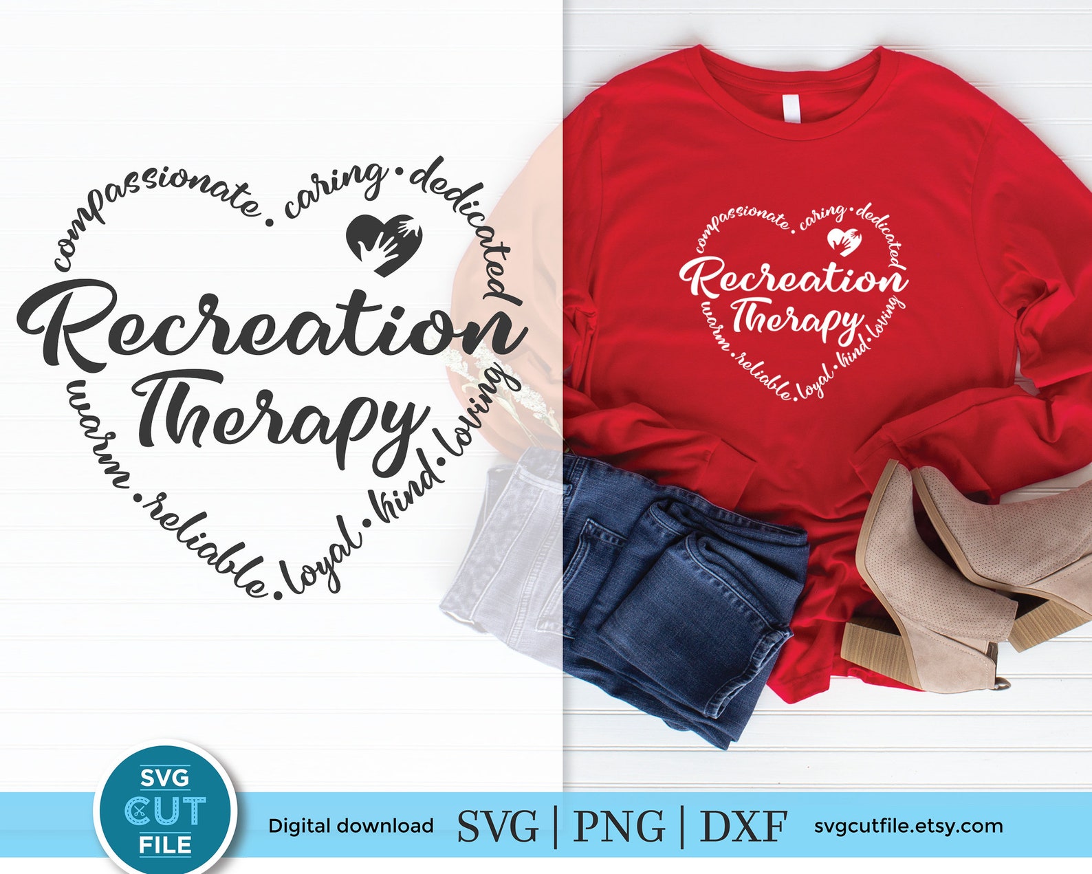 Recreation Therapy Svg Recreational Therapy Svg Heart Words - Etsy