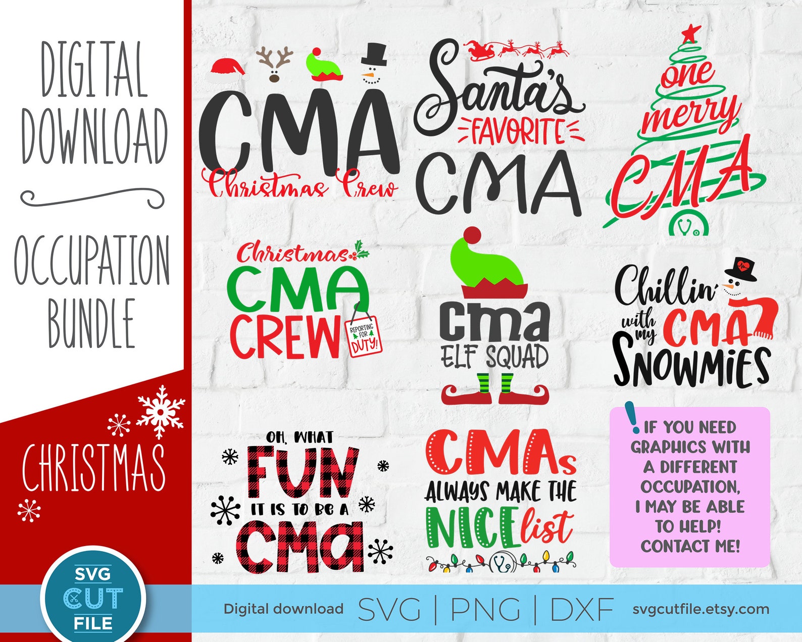 Christmas CMA Svg Bundle, Certified Medical Assistant Svg, CMA ...