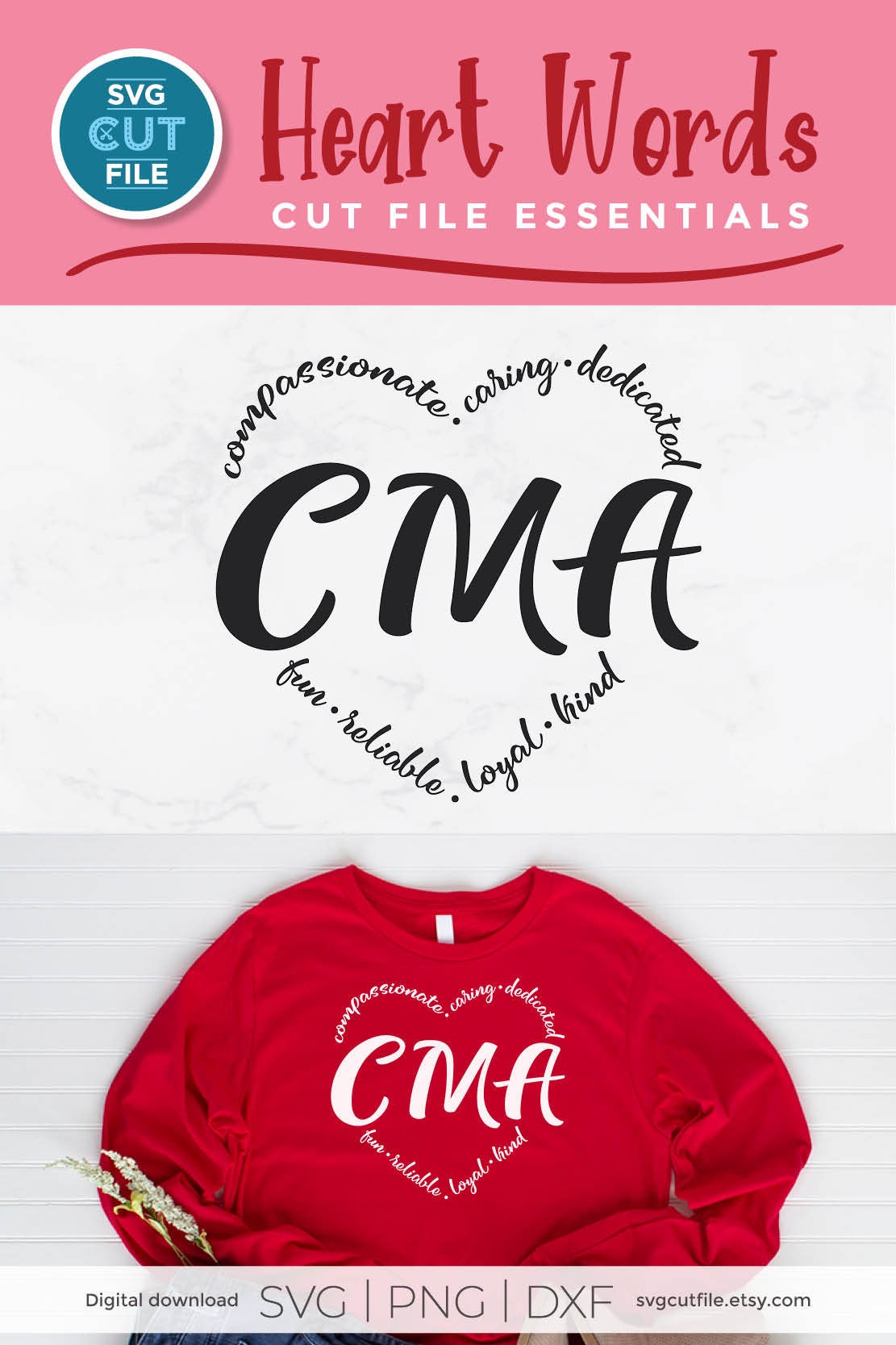 Certified Medical Assistant Svg CMA Svg Heart Svg CMA Life - Etsy