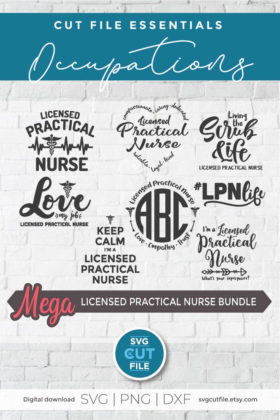 LPN Svg Licensed Practical Nurse Svg Nursing Svg Nurse | Etsy