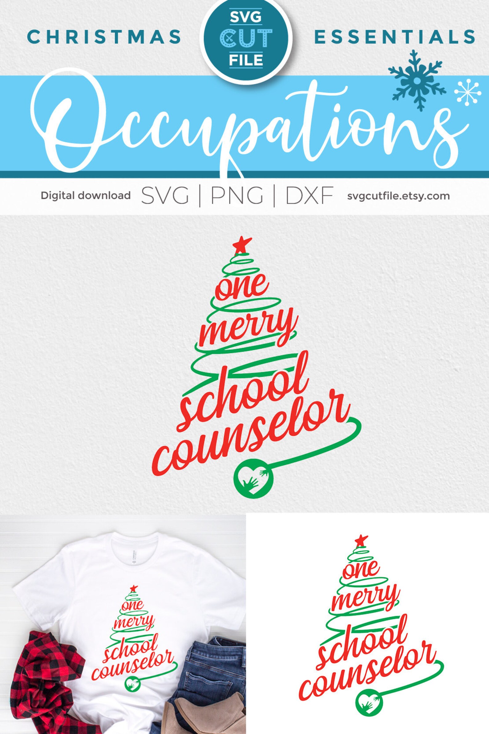 Christmas School Counselor Svg One Merry Counselor Holiday - Etsy