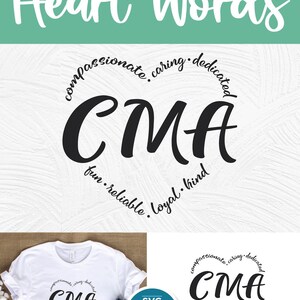 Certified Medical Assistant Svg, CMA Svg, Heart Svg, CMA Life, CMA Gift ...