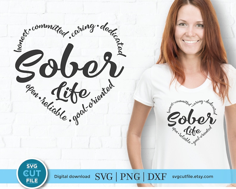 Sober Svg, Sober Life Svg, Addiction Recovery Svg, Clean Svg, Substance ...