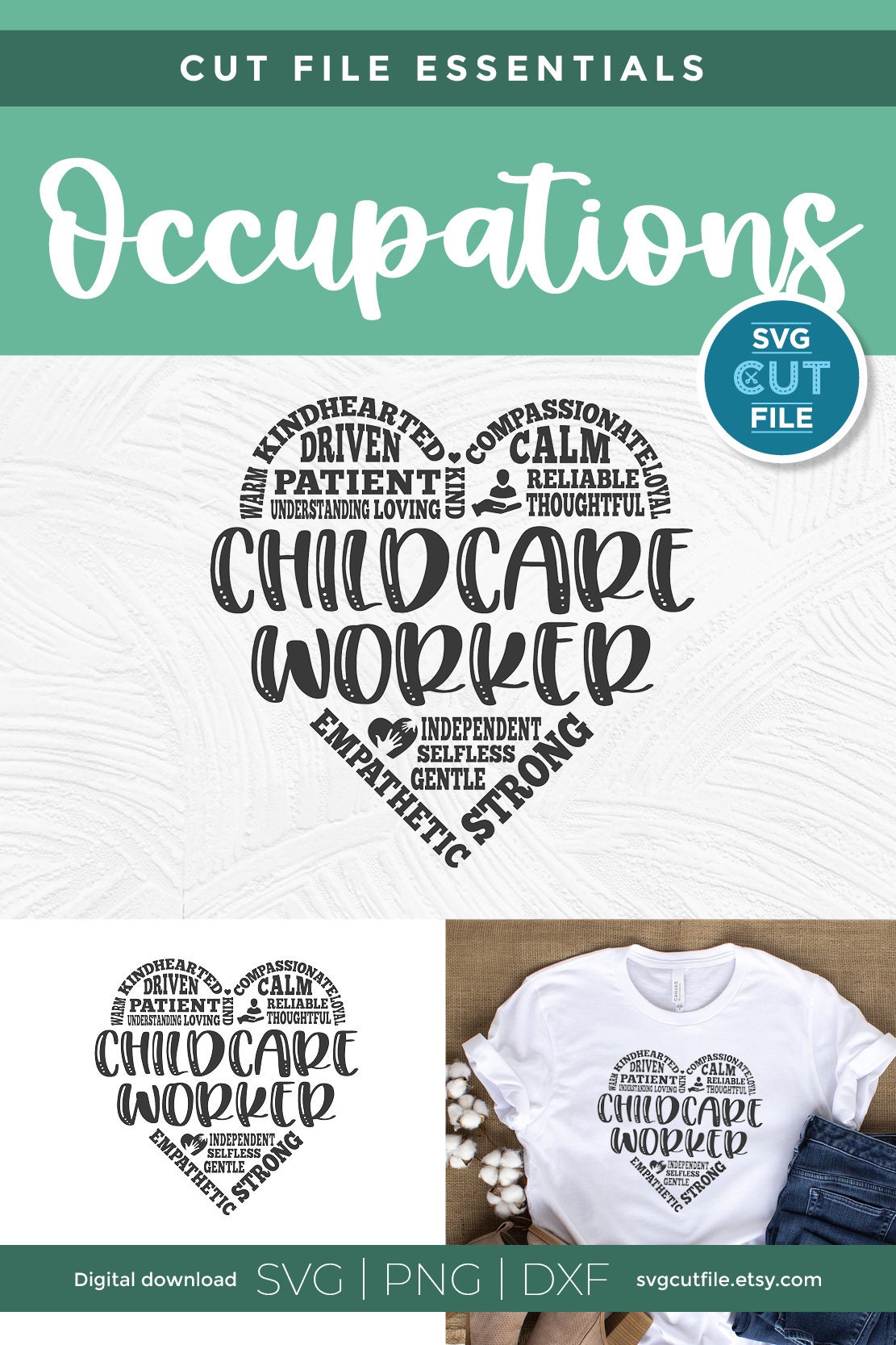 Childcare Worker Svg Child Care Worker Svg Daycare Worker - Etsy