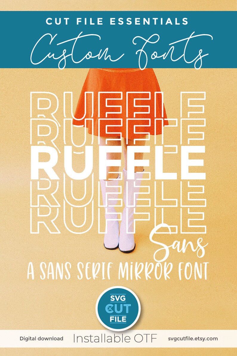 Stacked Font Mirror Font Stacked Letters Cricut Otf Etsy